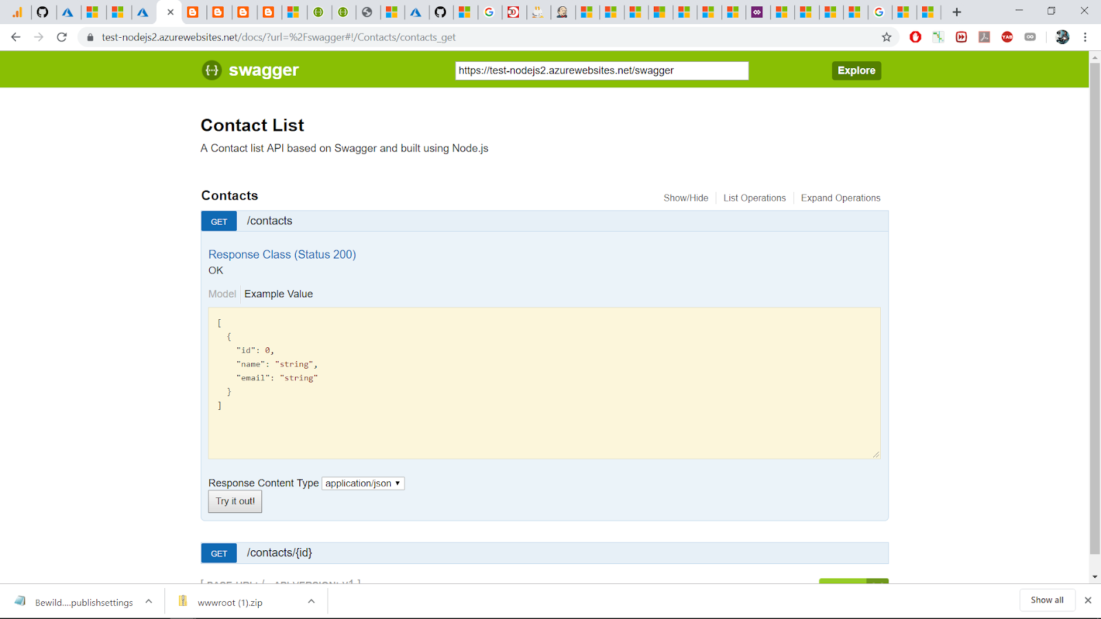 Azure And Co Deploy Manually A Nodejs Restful Api From Github To An Azure Web App Kudu Fetch