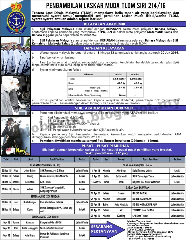 Pengambilan Laskar Muda Tentera Laut Diraja Malaysia (TLDM) (20 Mac ...