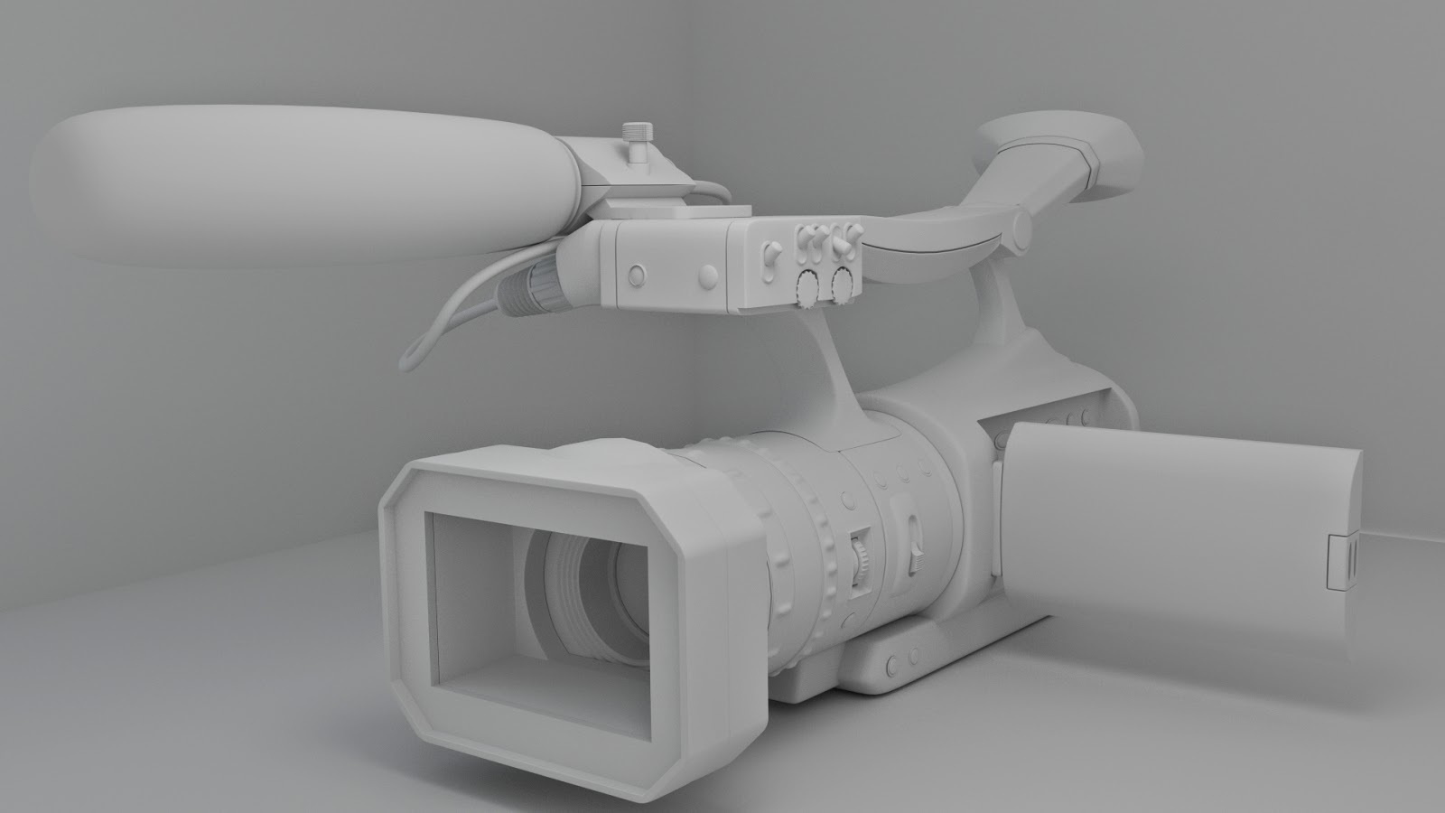Saberune Design Tutorials: 3D Model of a Video Camera Created in Blender