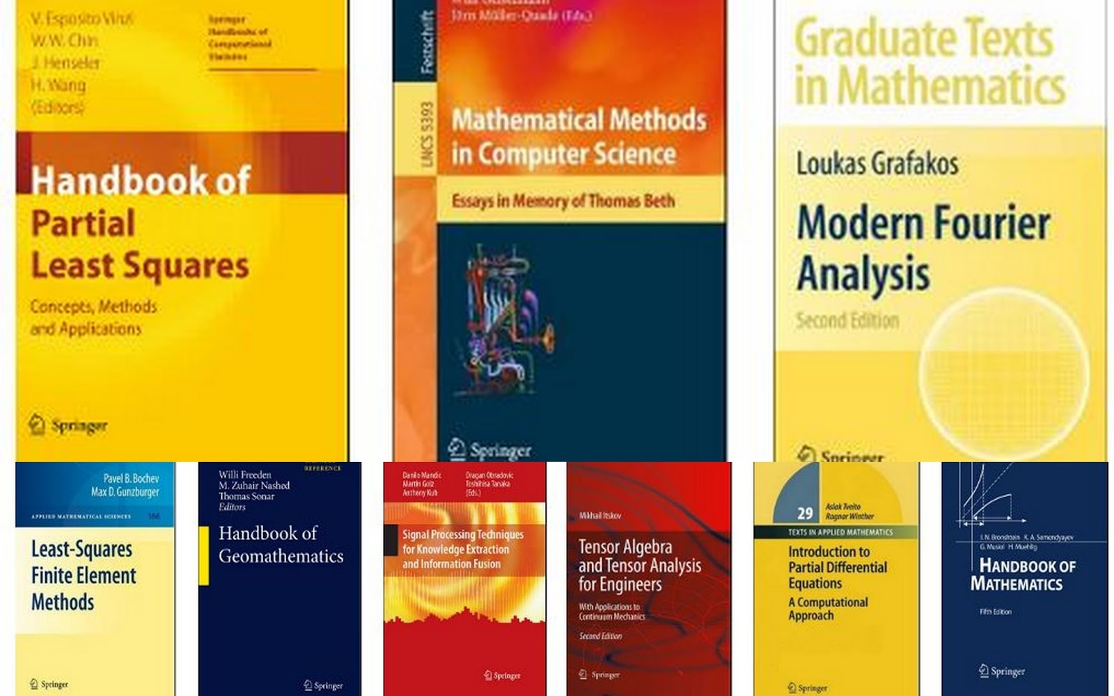 Ebook - Springer - Mathematics (34 ebooks Eng.) ~ Livre Document- prépa