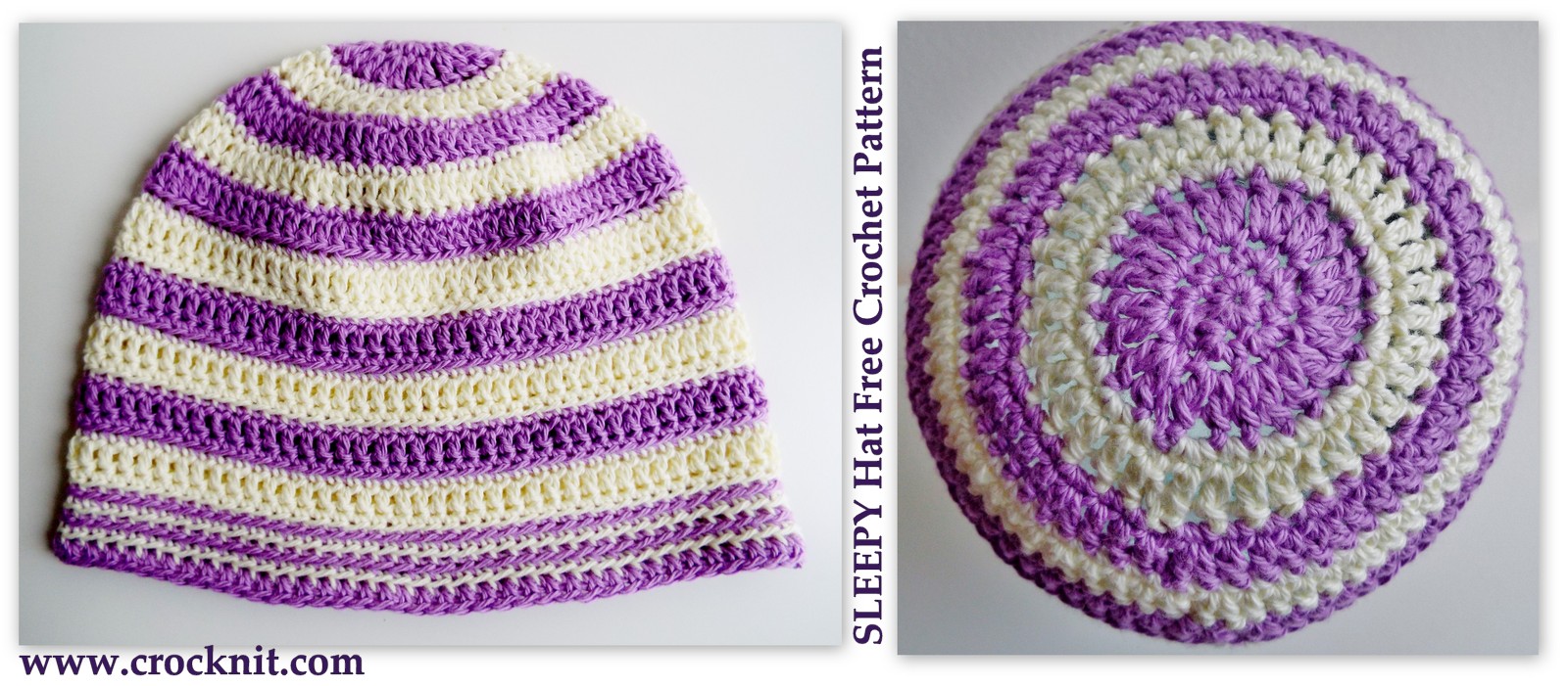 MICROCKNIT CREATIONS: SLEEP Hats Free Crochet Pattern #1 SLEEPY HAT