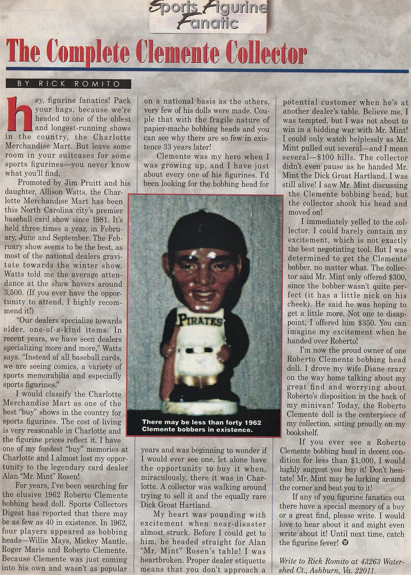 kennerstartinglineup: Collecting Figures Magazine Hartland Bobblehead etc.