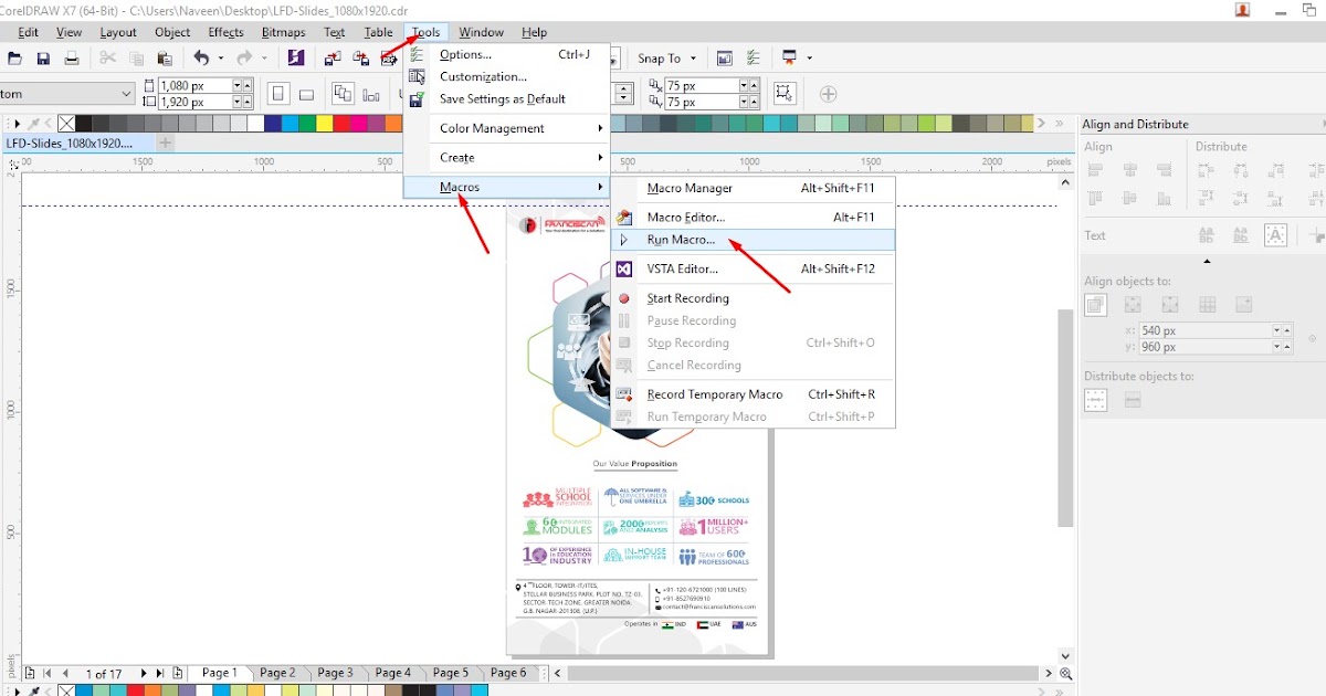 How to Export multiple page from Corel Draw x7