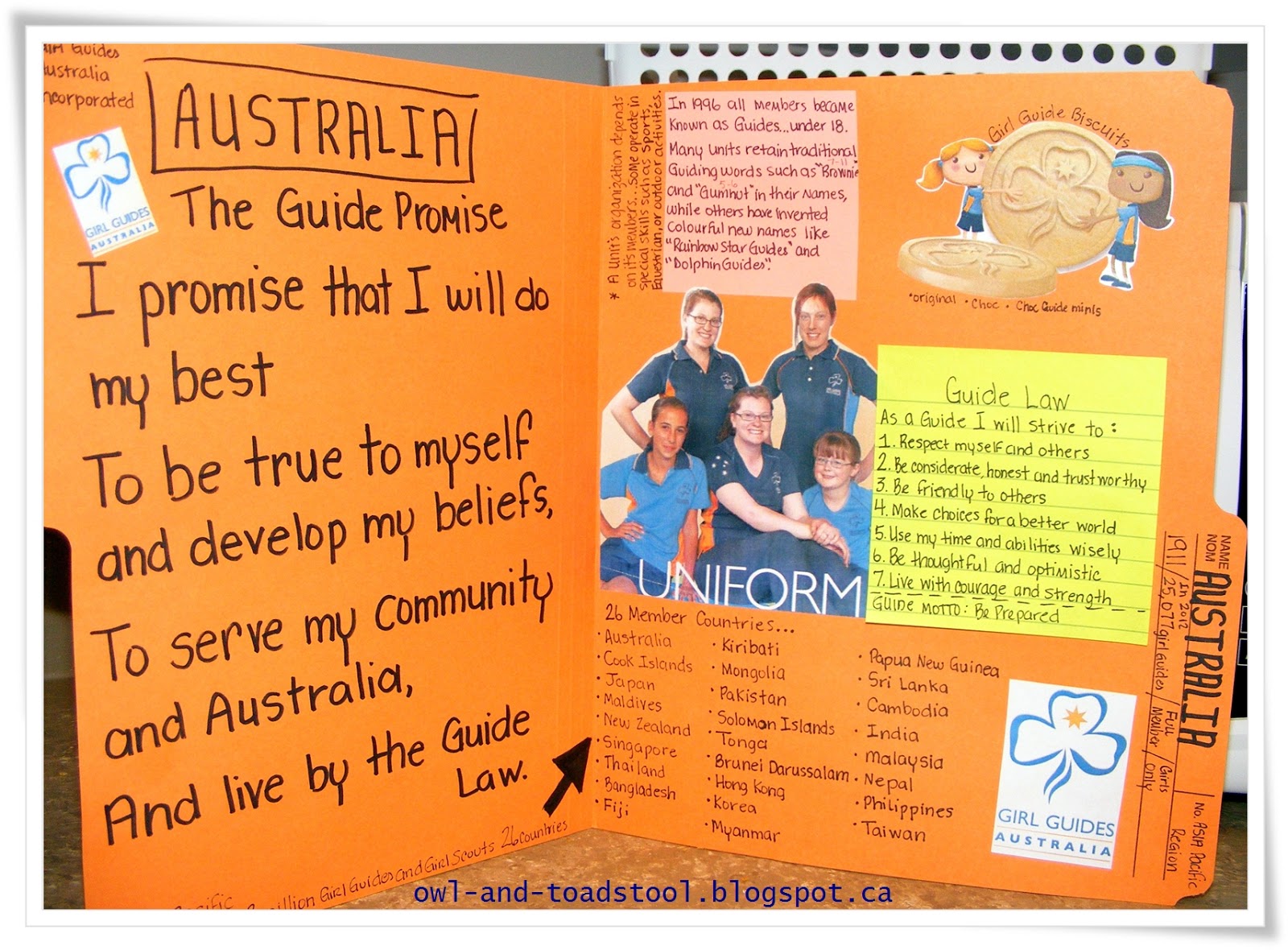 Owl & Toadstool: Girl Guides World Guiding Badge and Lapbook