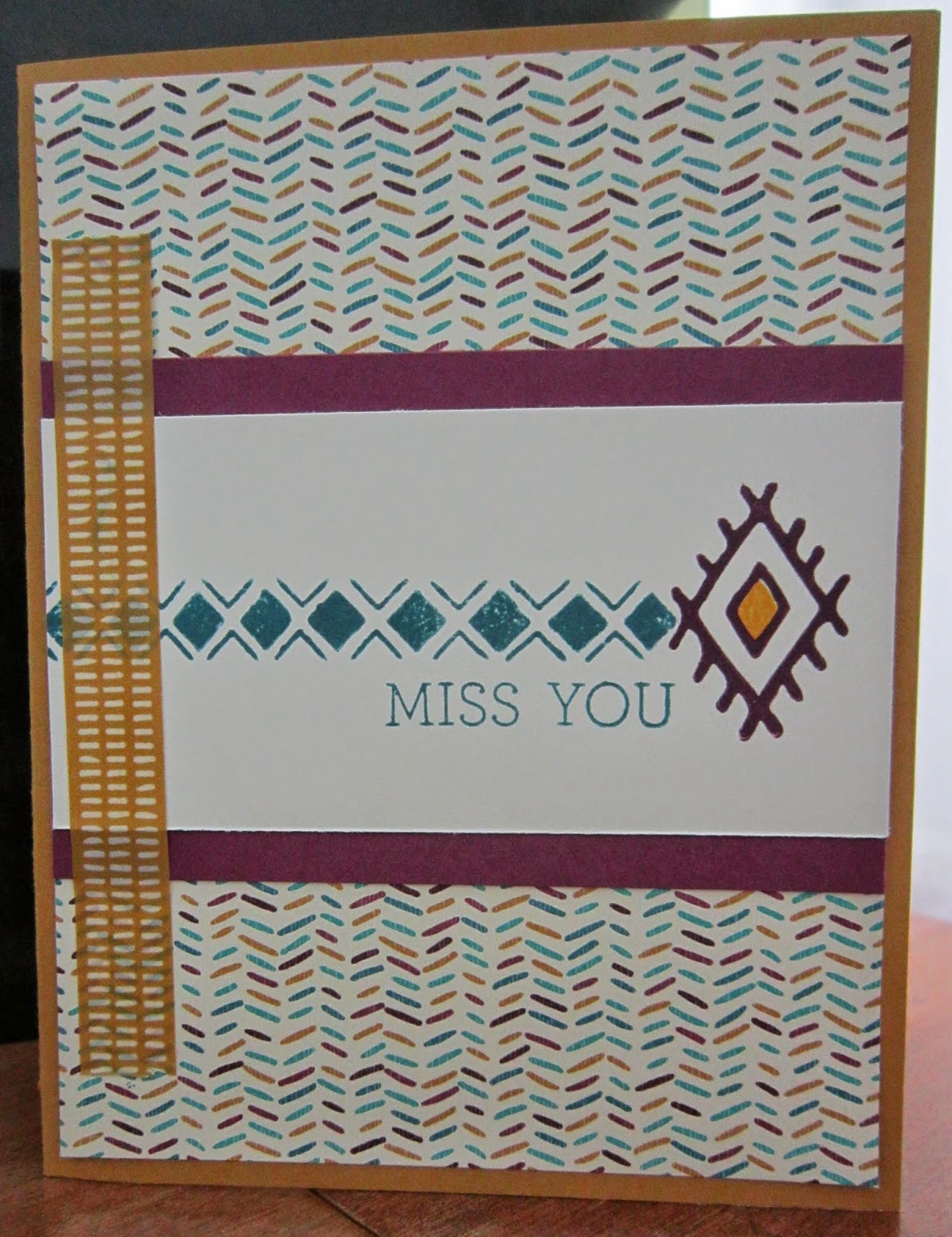Krafting with Karen: Bohemian Borders Miss You Card