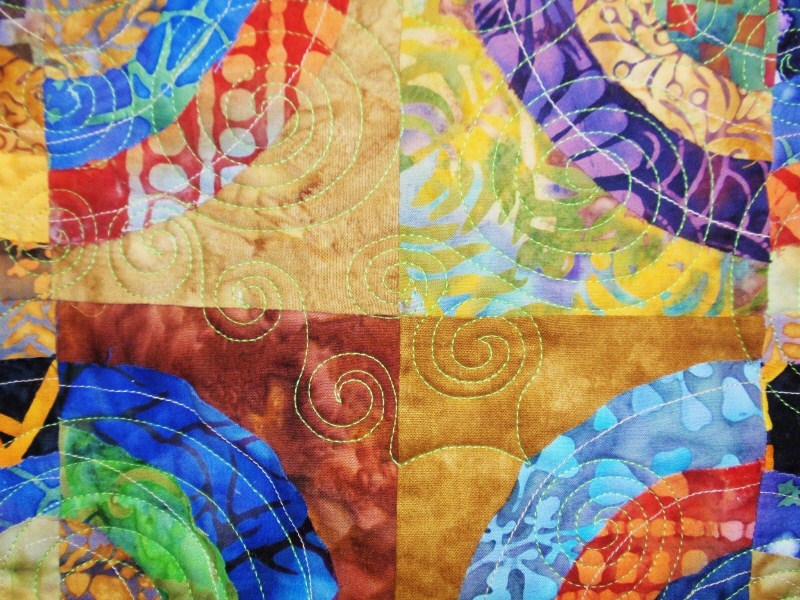 Aurora Quilts: batiks Circles - Pieced by Ginny R - Quilted by Aurora ...