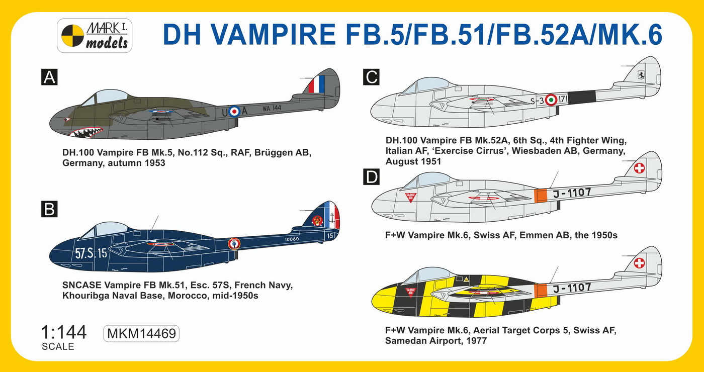 Kampfgruppe 1/144: 1/144 de Havilland Vampire FB.5/FB.51/FB.52A/Mk.6 ...