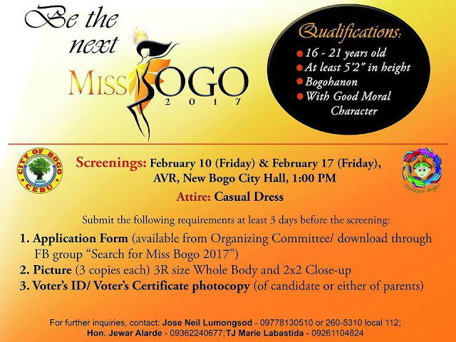 Miss Bogo Tourism 2017 Qualifications - The Bogo Times