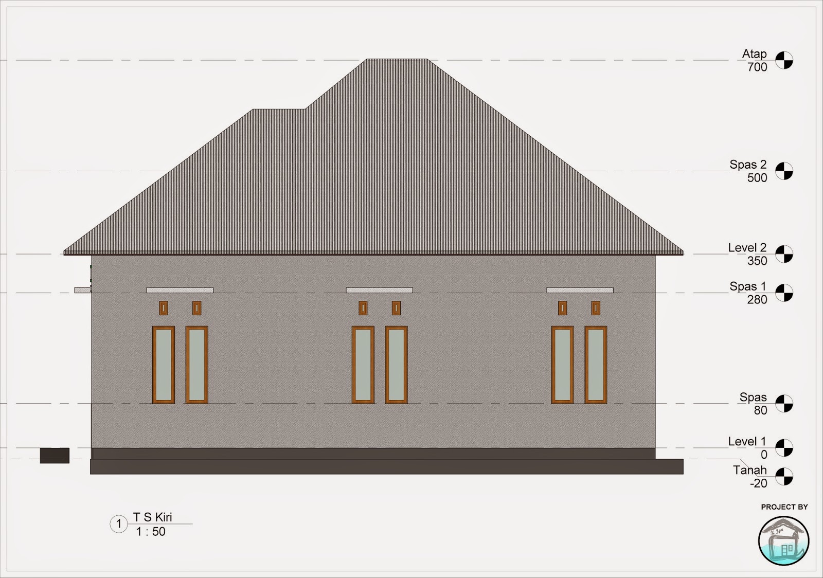mozaik arsitek : Desain Rumah+Ruko Atap Prisma di Mandar pada lahan 100 ...