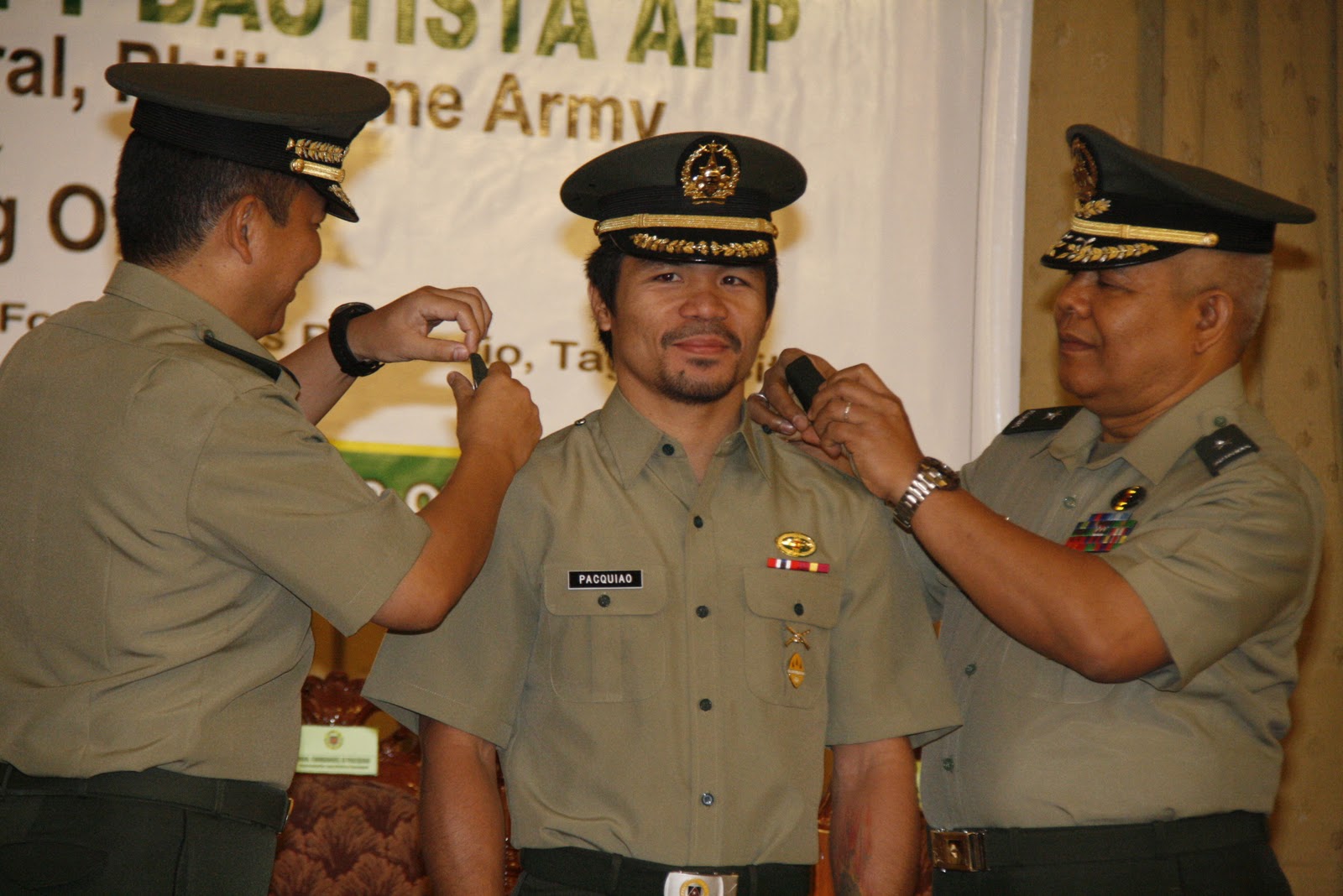 Ranger Cabunzky's Blog: Pacman Wears his new Army Rank