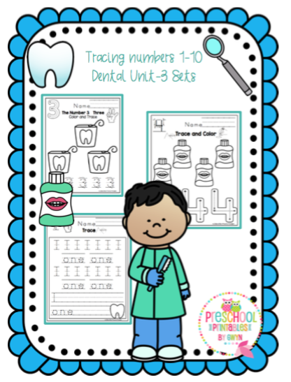 Dental Unit Math and Literature Preschool "No Prep" ~ Preschool Printables