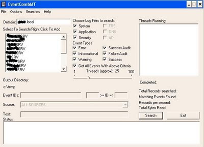 Gonsystem: Visor de Sucesos - Eventos. EventcombMT