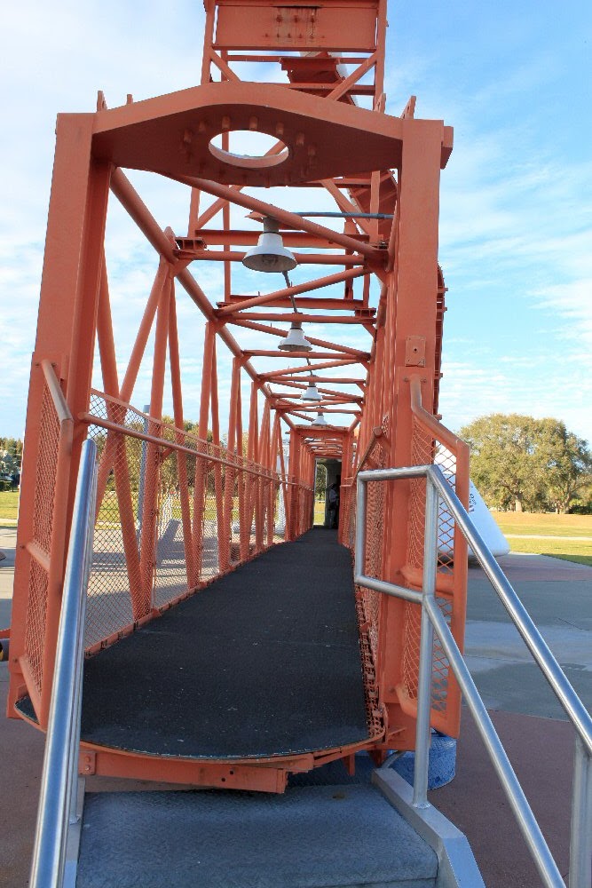 Walkway to shuttle at launch