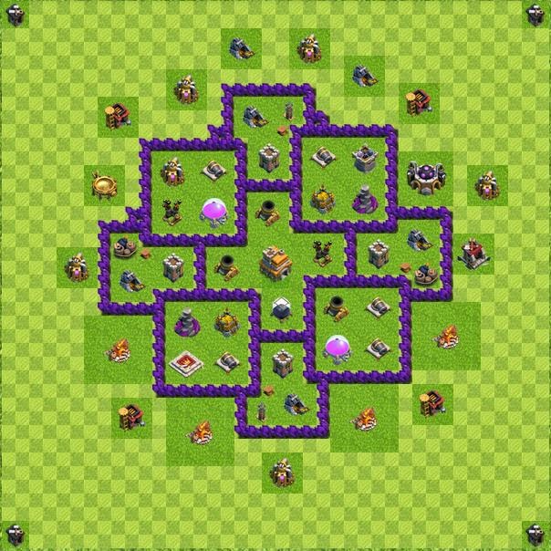 Base Layout Town Hall Level 7 Tipe Defense | COC Indonesia