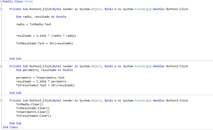 Visual studio 2015 (visual basic) : Determinación de Área y Perímetro ...