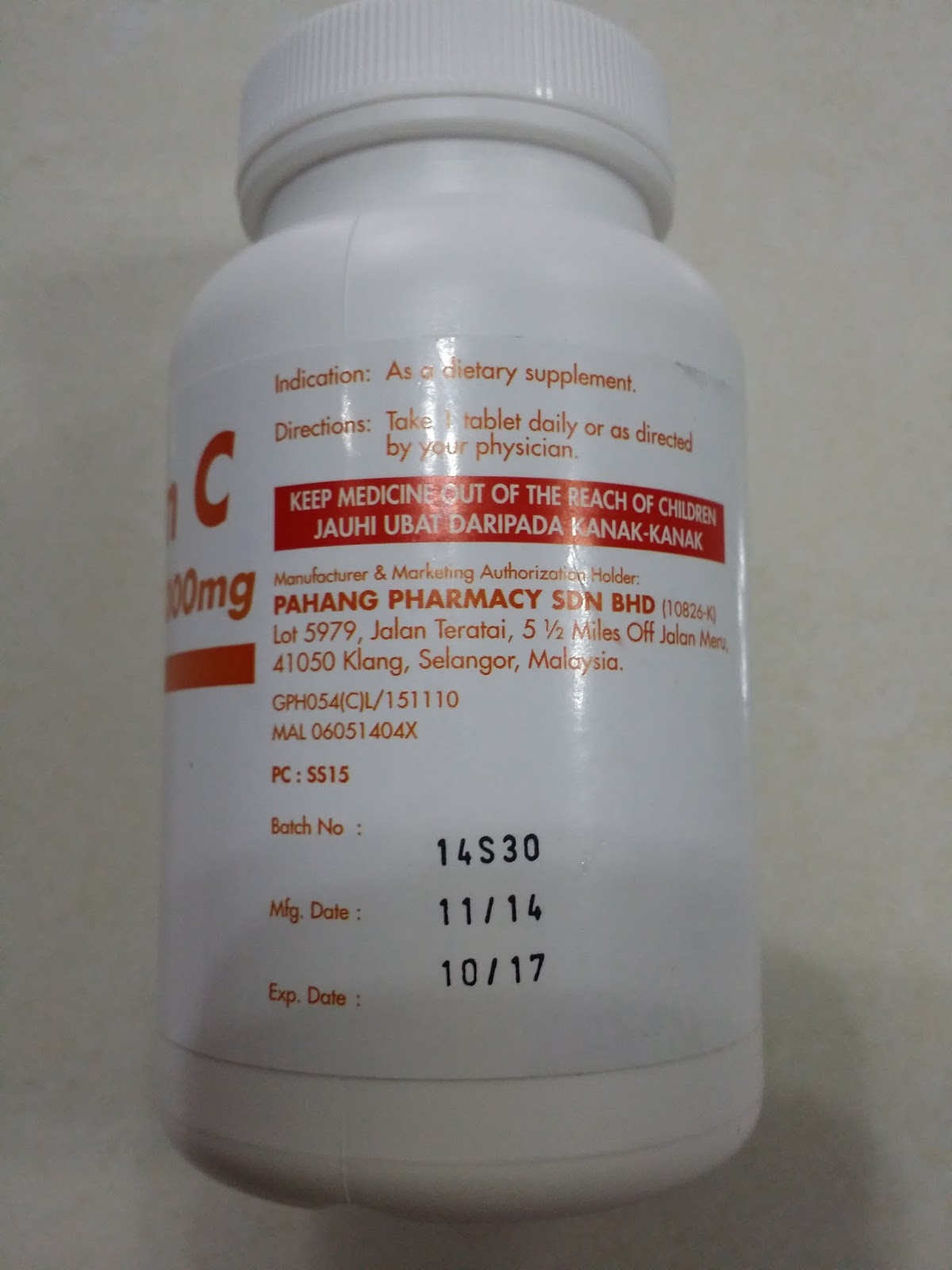 Alia Beauty Centre: Kandungan Setiap Tablet