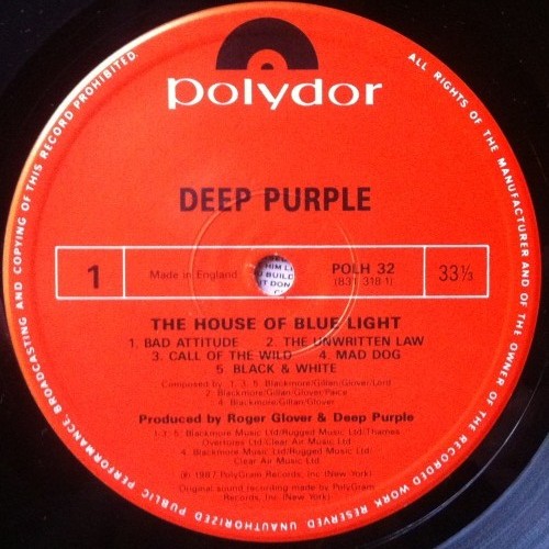 ---SBC---: Deep Purple - The House Of Blue Light, LP - $15.000