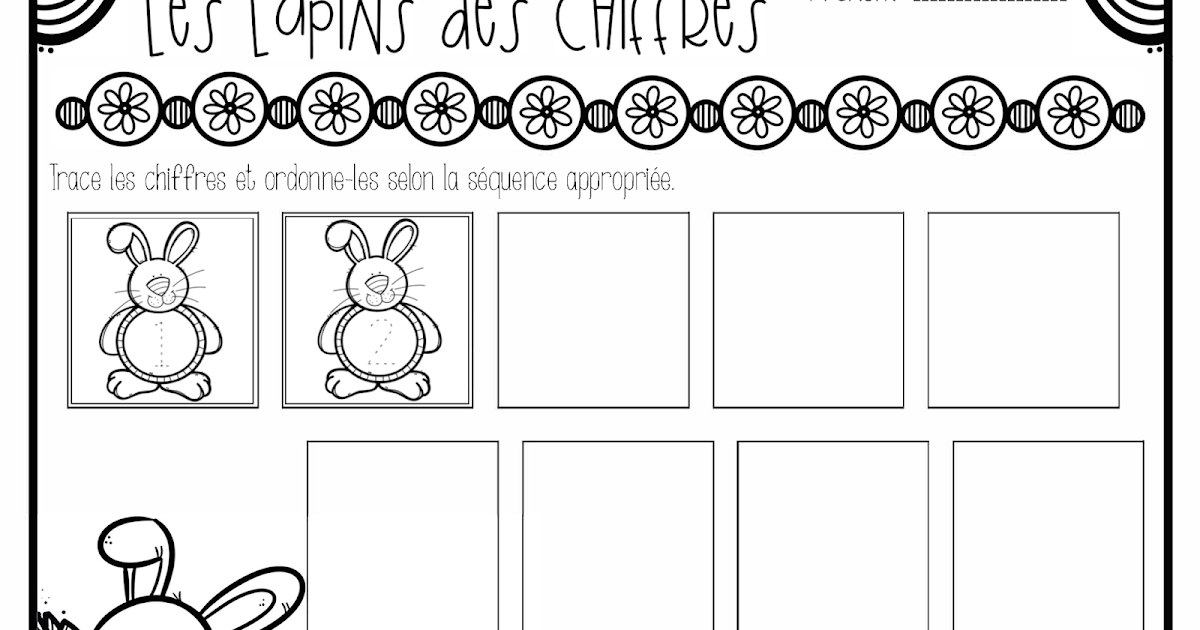 Ressources en français: Les nombres des petits lapins! Maternelle