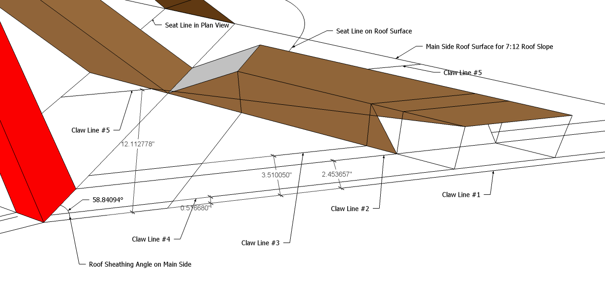 Roof Framing Geometry: Claw Lines for RafterTools for iPhone