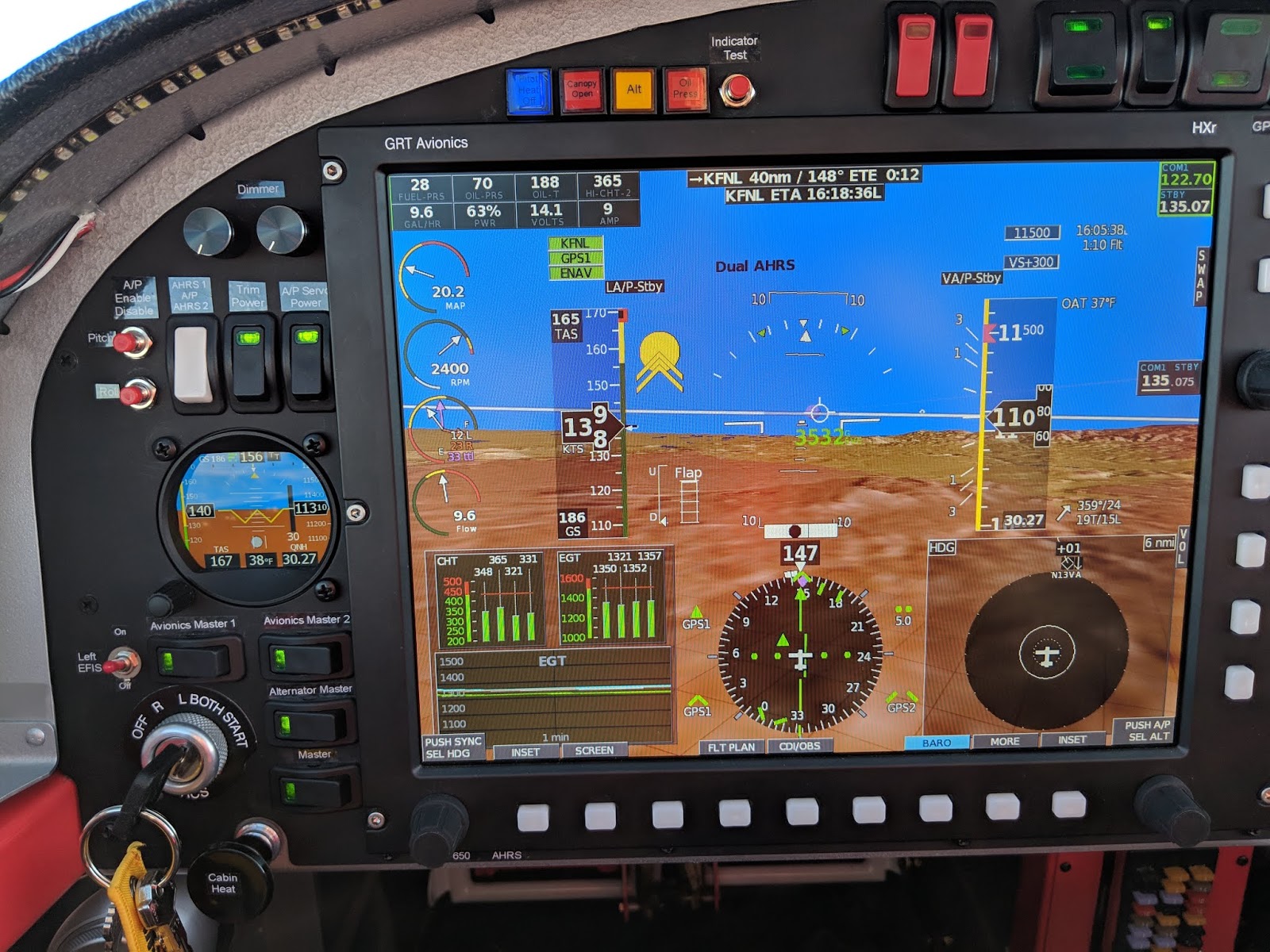 E's Van's RV-14A: Avionics: Installed Kanardia Horis 57.
