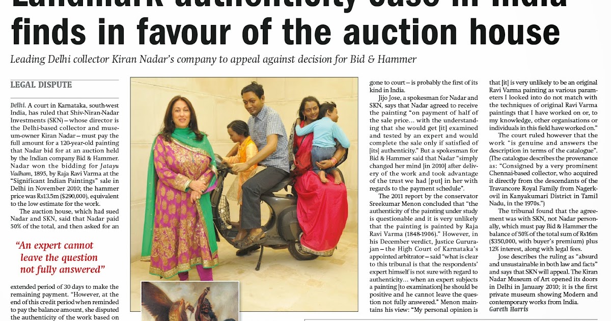 Bid & Hammer BLOG: RAJA RAVI VARMA & the curious case of Suruchi Chand