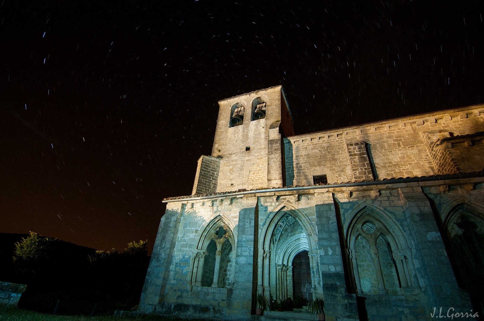 J.L.Gorria: Iglesia de Larumbe (Foto Nocturna) 30-07-13