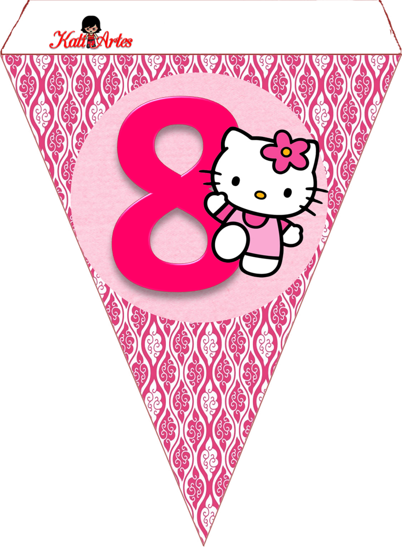 Hello Kitty Free Printable Bunting. - Oh my Alfabetos!