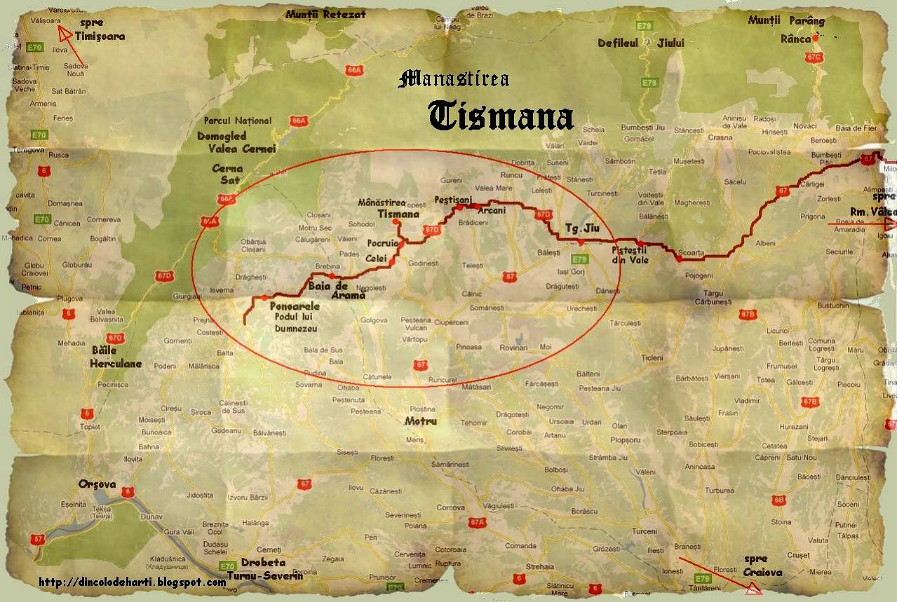 undeva la mijloc: Mânăstirea Tismana, inima Olteniei - Gorj