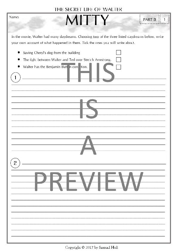 The Secret Life of Walter Mitty (2013) - Movie Questions + Activities ...