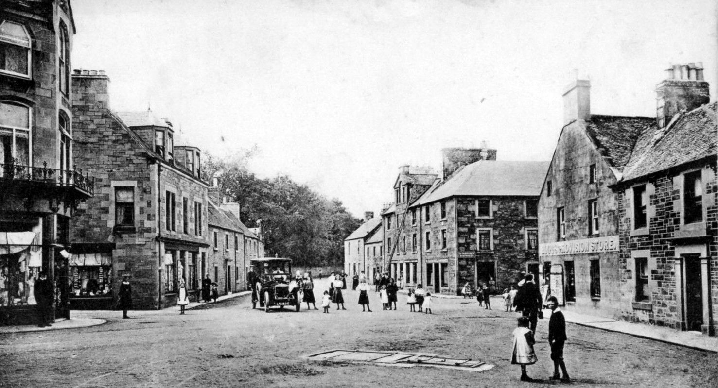Tour Scotland: Old Photograph Tron Square Dunning Scotland