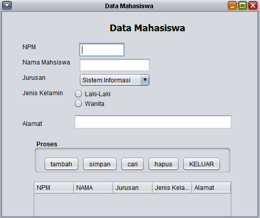 Berkarya-Ilmu: Membuat aplikasi data mahasiswa NetBeans Koneksi dengan ...