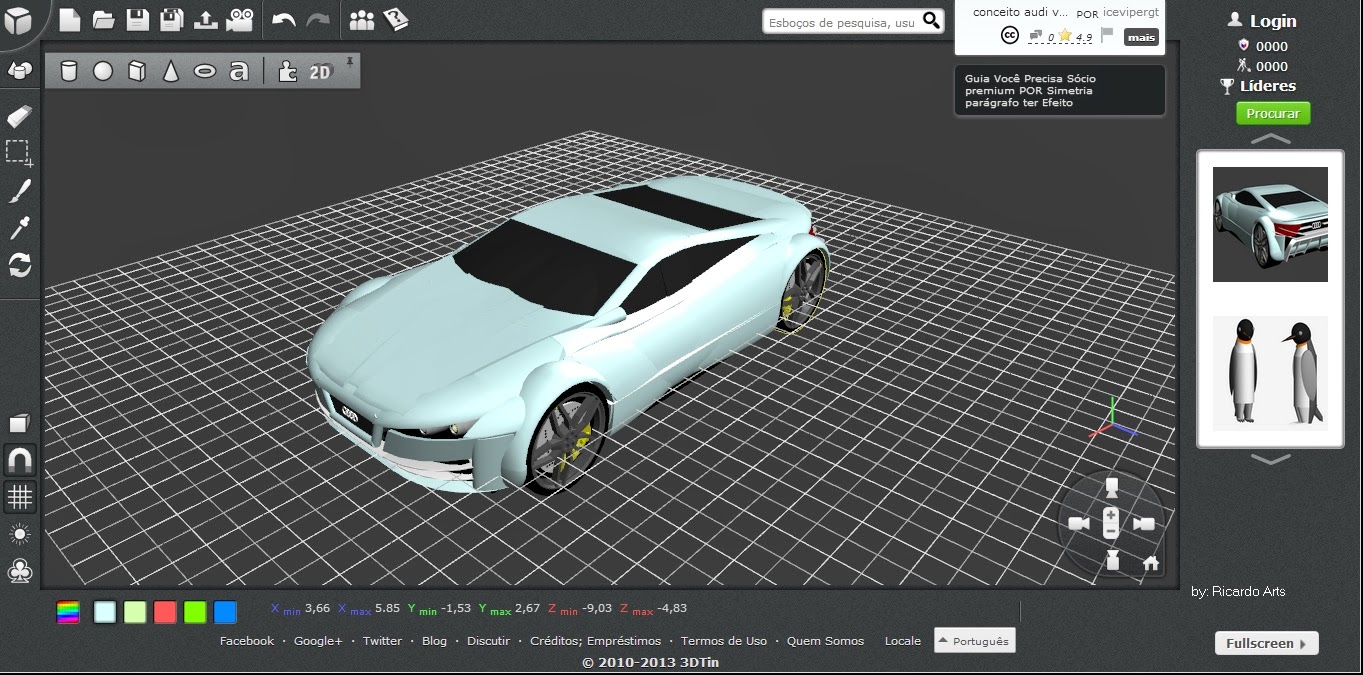3DTin - Criação fácil de modelos em 3D - Ricardo Arts Blog