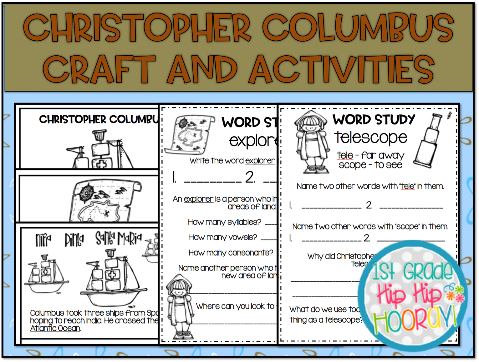 1st Grade Hip Hip Hooray!: Christopher Columbus