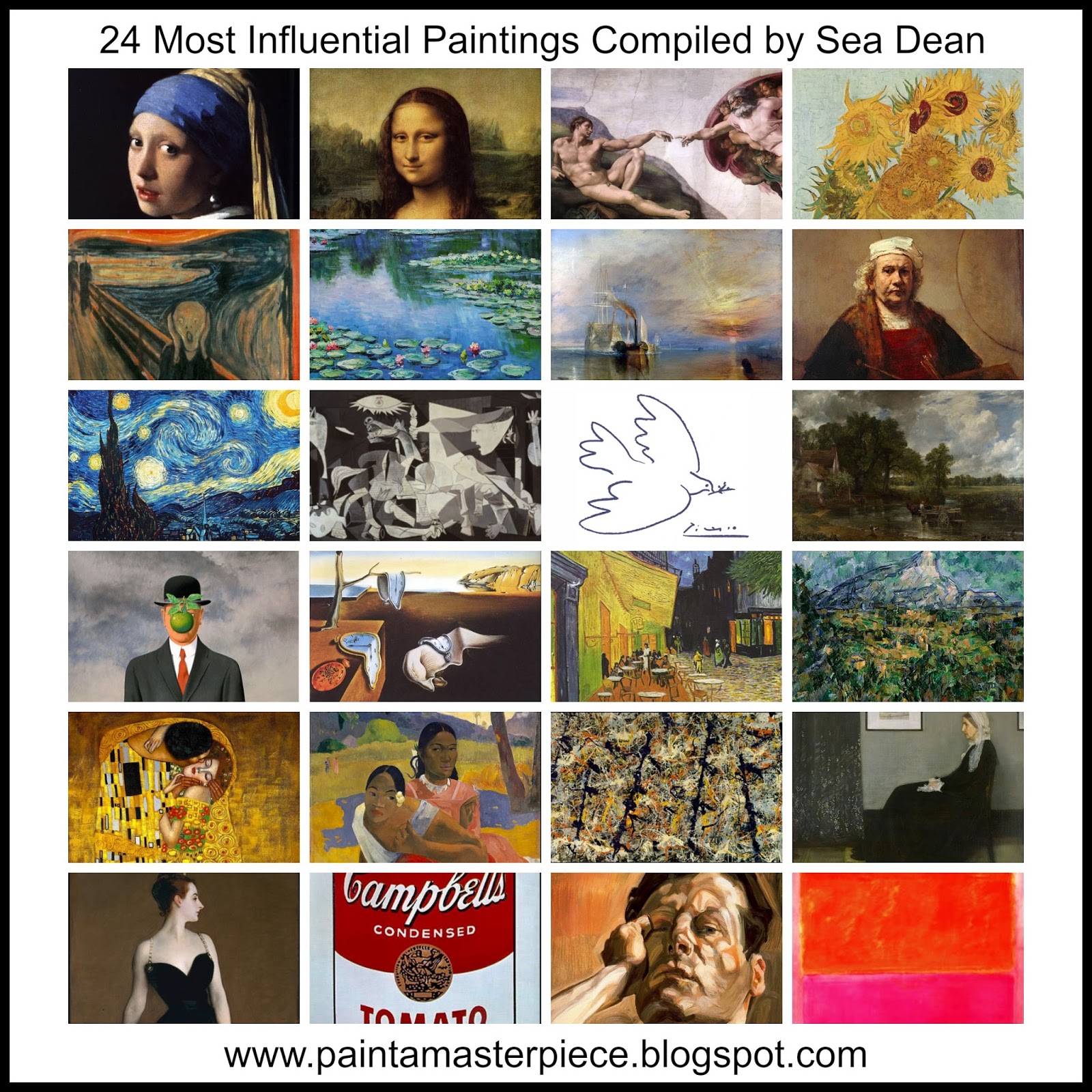 Sea Dean - Paint a Masterpiece: 24 MOST INFLUENTIAL PAINTINGS IN THE WORLD
