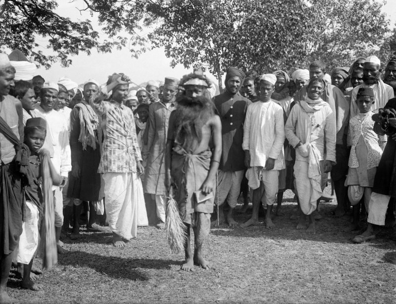 A Group of People with an ascetic or Fakir - India c1912-14 - Old ...