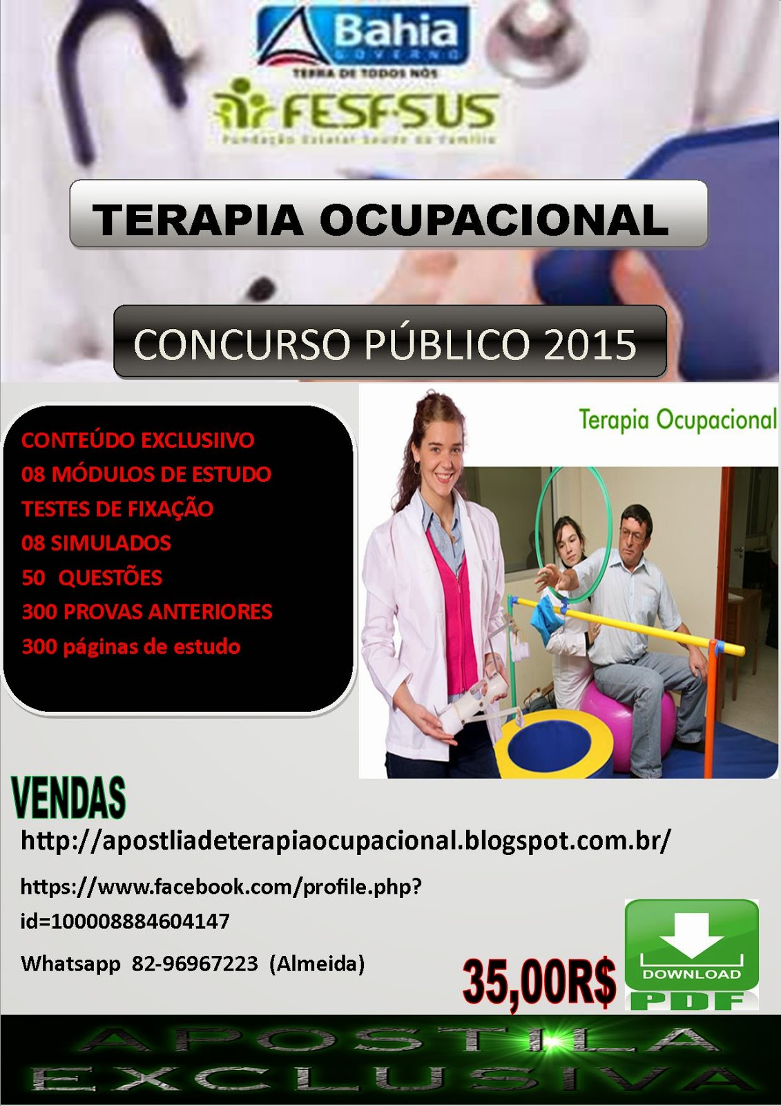 APOSTILA DE TERAPIA OCUPACIONAL : CONCURSO FESF-SUS -BA TERAPIA ...