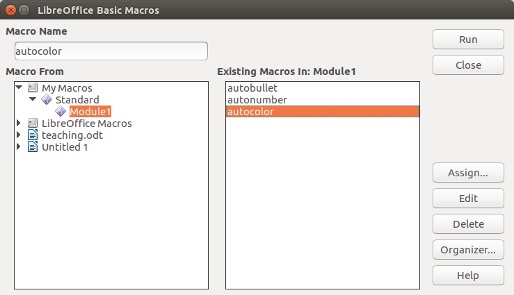 Macro in LibreOffice Made Easy