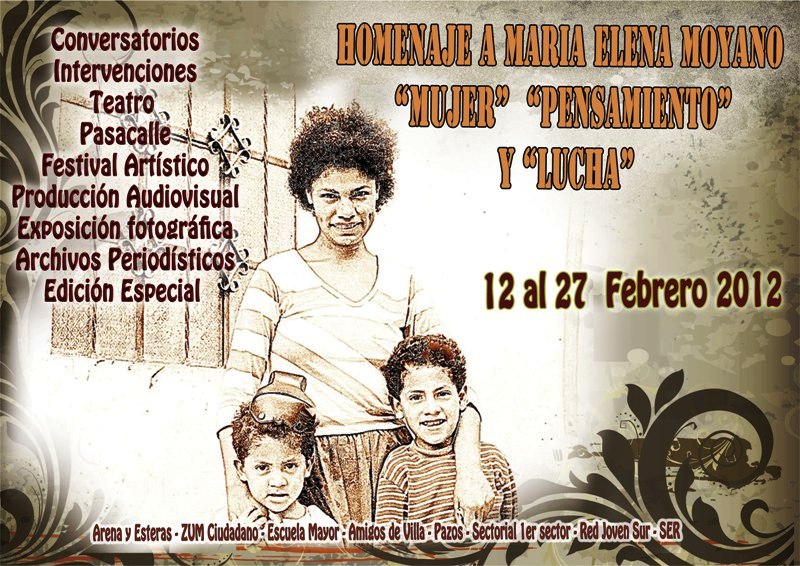 Arena y Esteras: HOMENAJE A MARIA ELENA MOYANO! - MUJER, PENSAMIENTO Y ...
