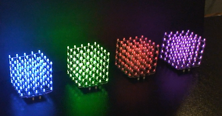 3D LED Matrix: 3x3x3, 5x5x5 and 8x8x8