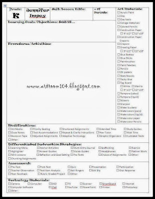 Art Room 104: Common Core Aligned Lesson Plan for Art