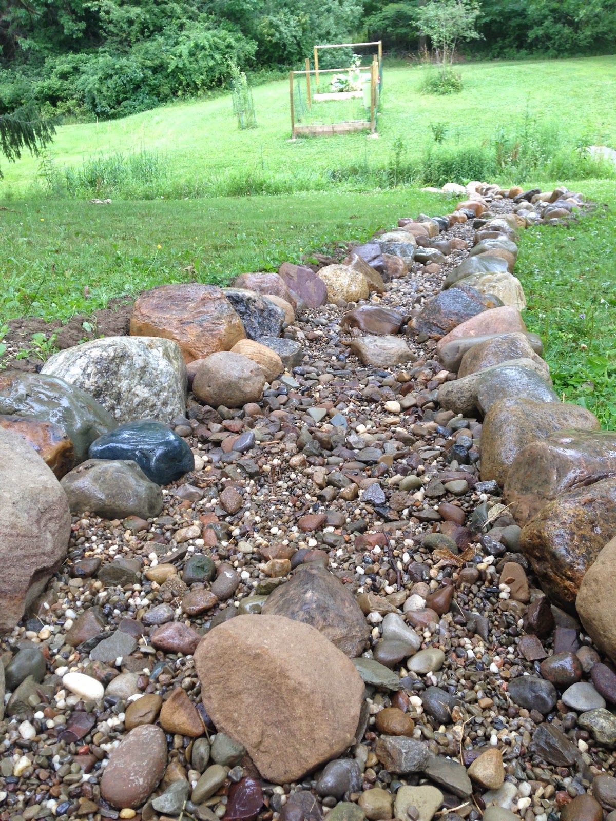 Playscaping Our Wonderland: The dry creek bed is done!