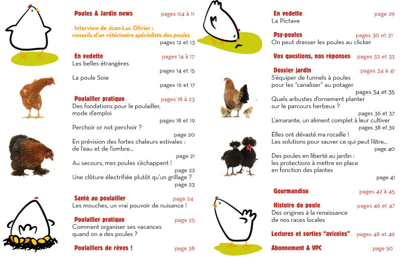 Poules et jardin