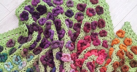 Felted Button - Colorful Crochet Patterns: Monet's Garden Throw Crochet ...