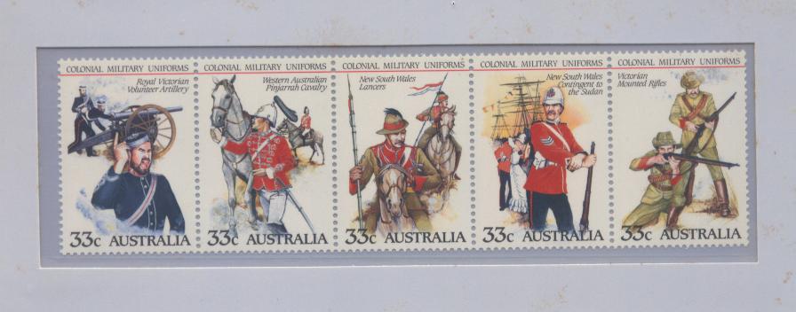 stamp: Australia - Colonial Military Uniforms 1985