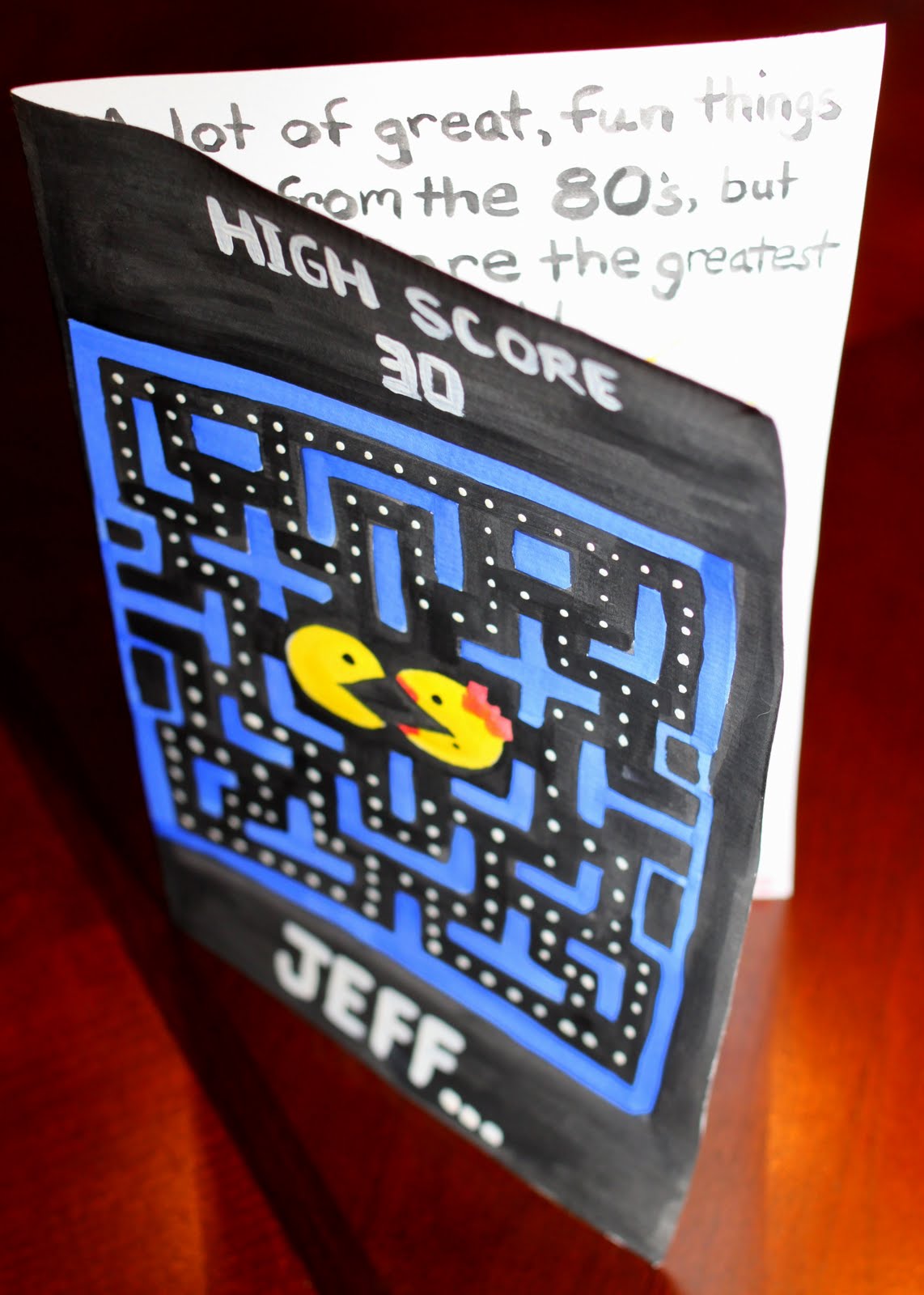 Here Comes The Fun: happy 30th jeff; handmade pac-man birthday card