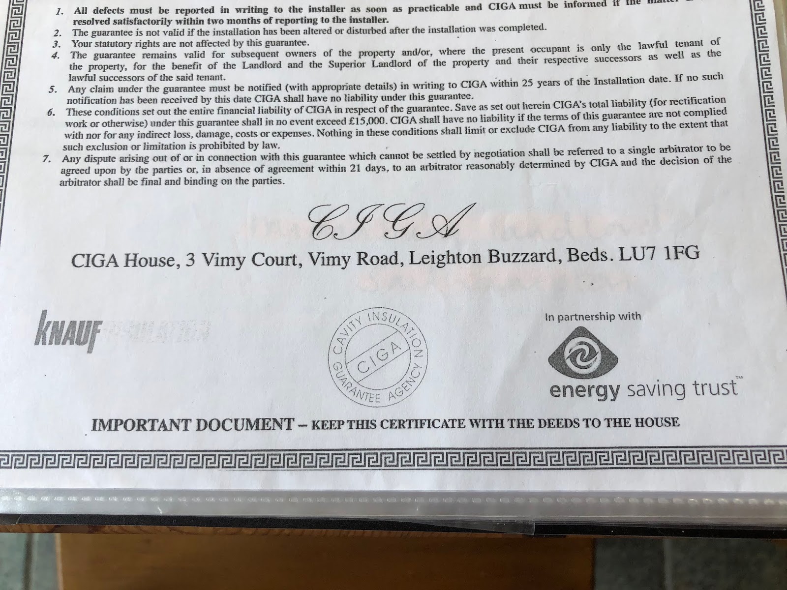 CIGA In partnership with the Energy Saving Trust?