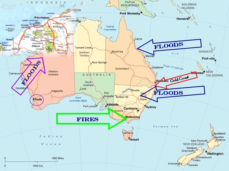 Floods in Australia: AREAS MOST AFFECTED BY FLOODS