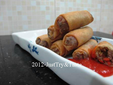 Lumpia/Egg Roll Crispy Isi Daging Sapi, Wortel & Tauge | Just Try & Taste