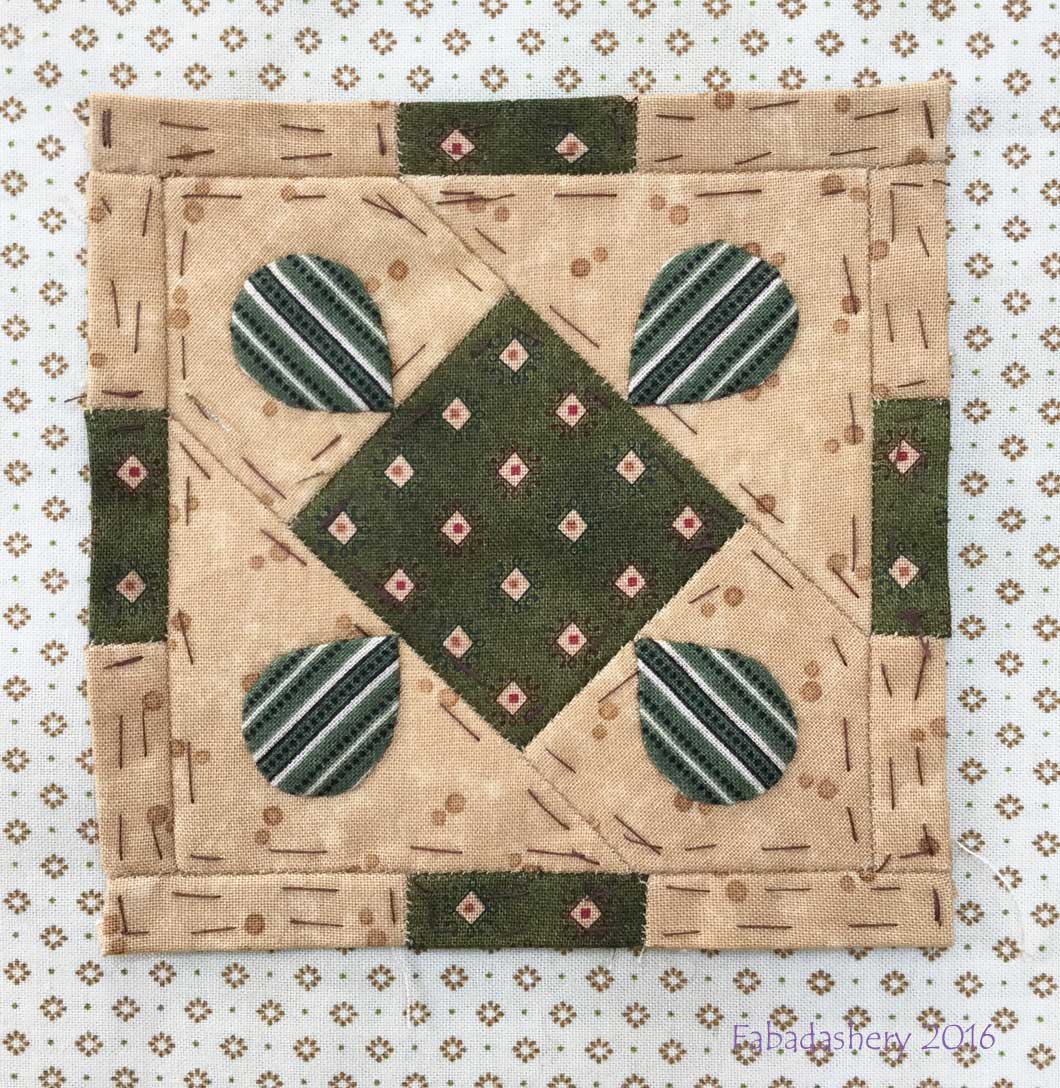 Fabadashery: Dear Jane Quilt - Block J13 Pam's Bells