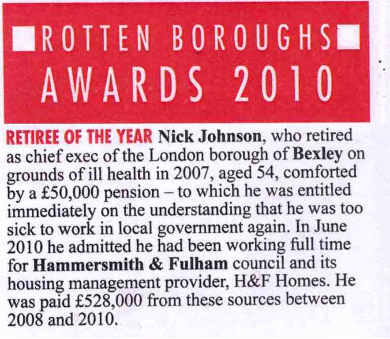 The Cowan Report: The 2010 Rotten Borough's Annual Award Marks ...
